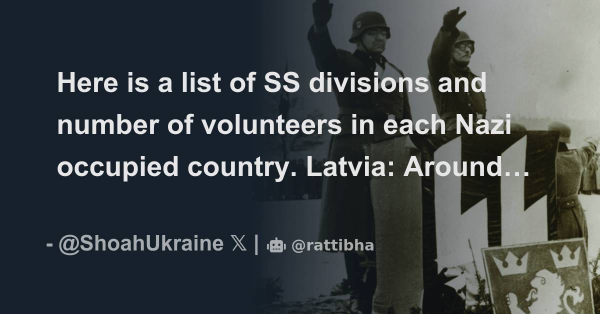 Here is a list of SS divisions and number of volunteers in each Nazi ...