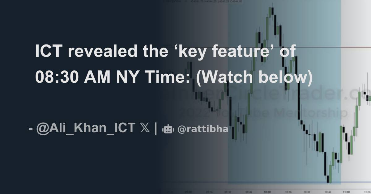 ICT revealed the ‘key feature’ of 08:30 AM NY Time: (Watch below ...