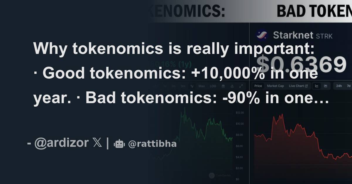 Why tokenomics is really important: · Good tokenomics: +10,000% in one ...