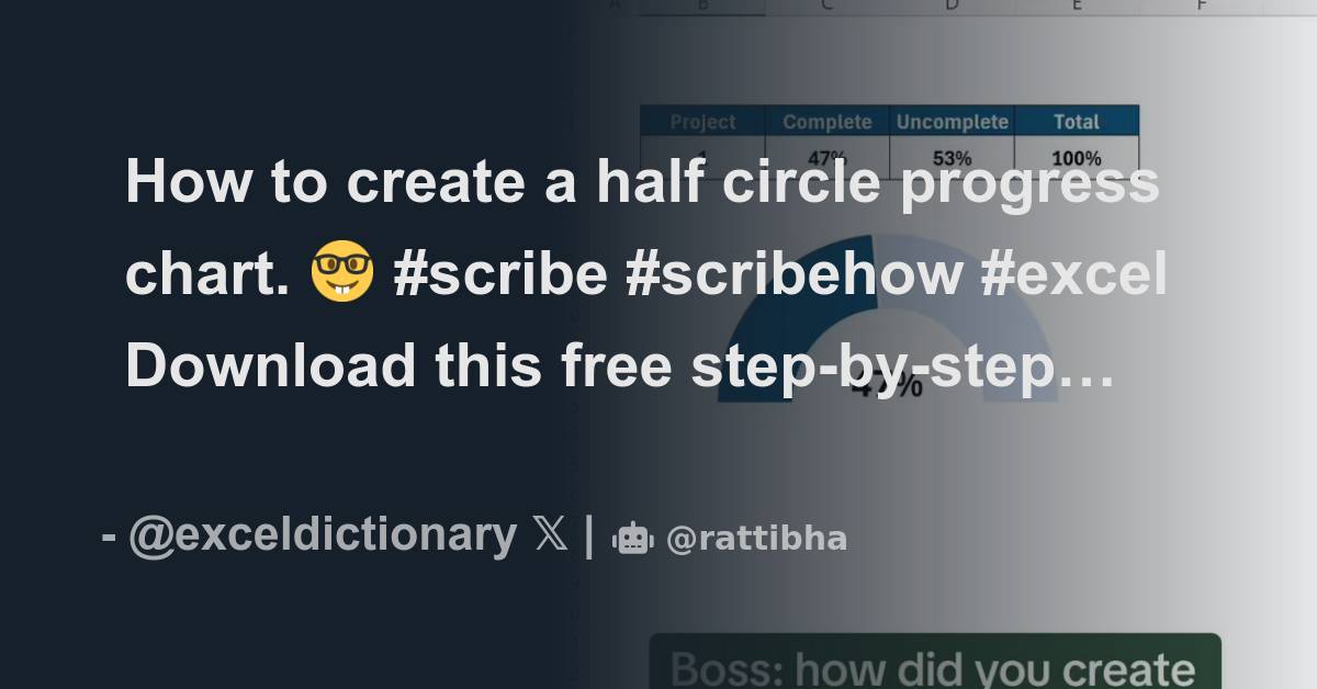 How To Create A Half Circle Progress Chart 🤓 Scribe Scribehow Excel Thread From Excel