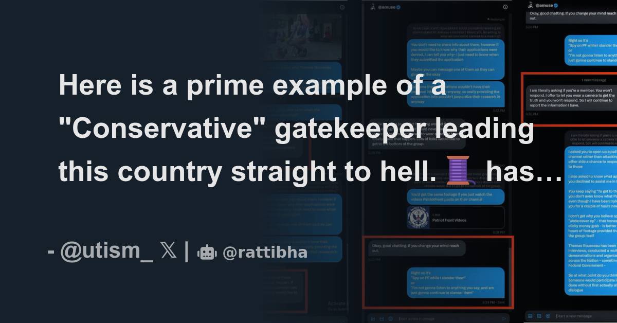Here is a prime example of a "Conservative" gatekeeper leading this ...
