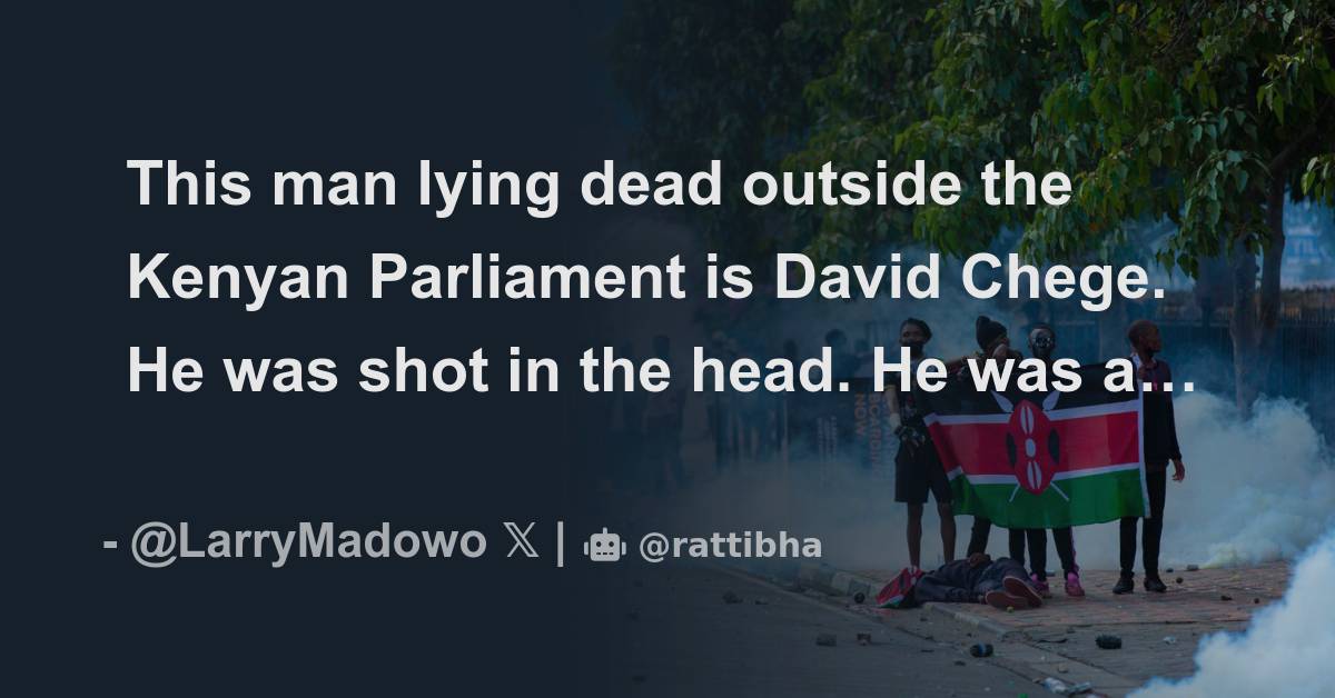 This man lying dead outside the Kenyan Parliament is David Chege. He ...