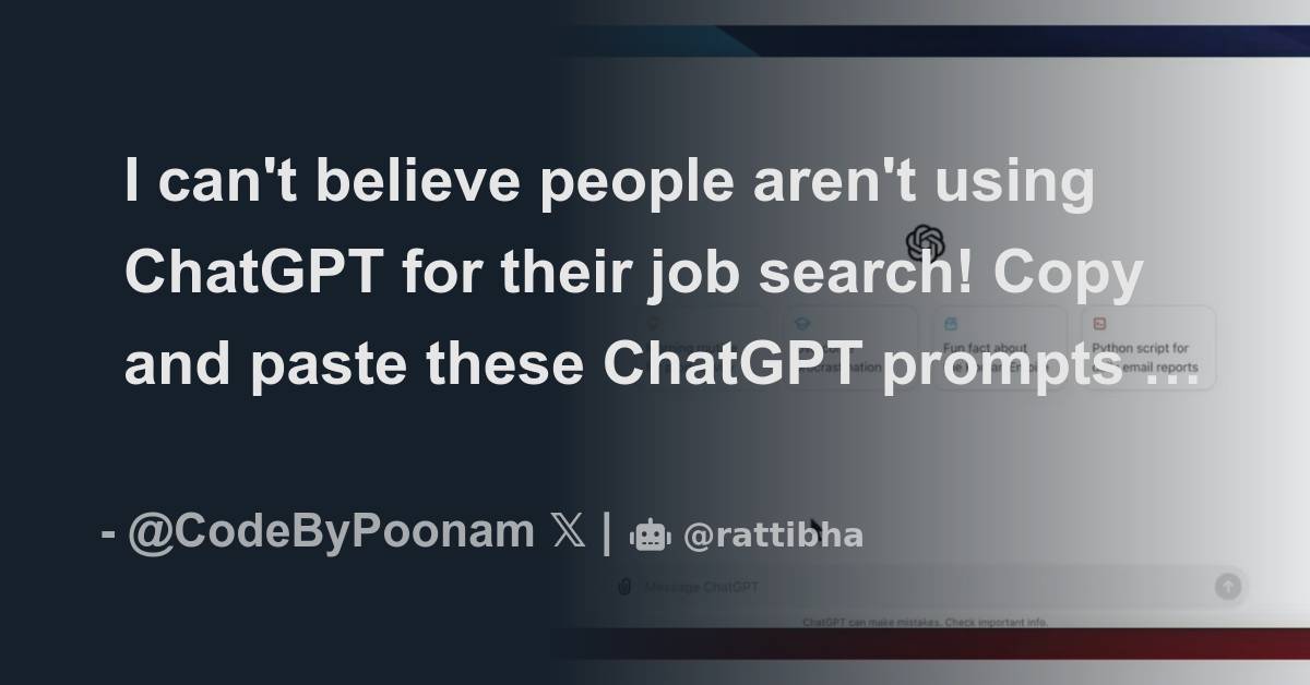 I can't believe people aren't using ChatGPT for their job search! Copy and paste these ChatGPT ...