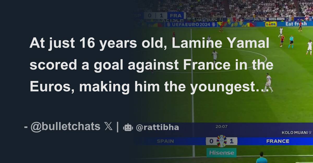 At just 16 years old, Lamine Yamal scored a goal against France in the Euros, making him the ...