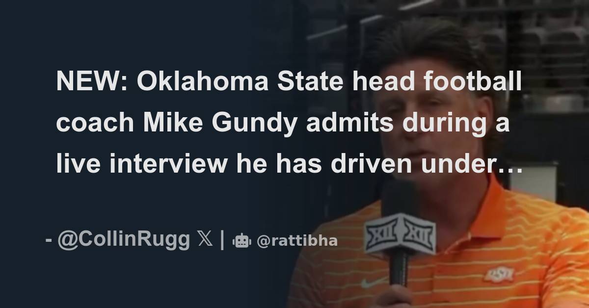 NEW: Oklahoma State head football coach Mike Gundy admits during a live ...