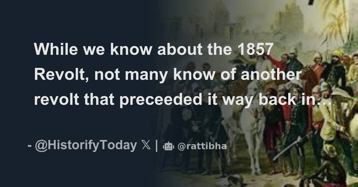 While we know about the 1857 Revolt, not many know of another revolt ...