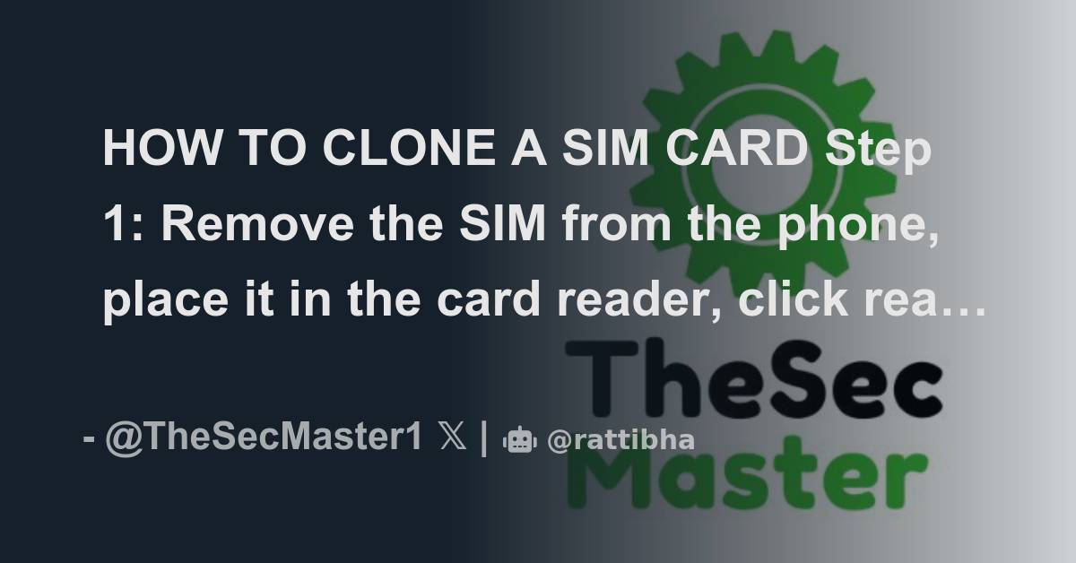 HOW TO CLONE A SIM CARD Step 1: Remove the SIM from the phone, place it in the card reader ...
