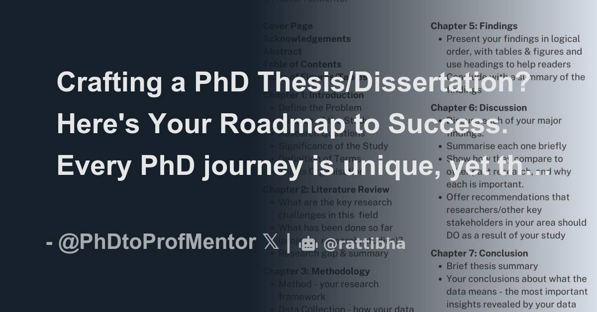 Crafting a PhD Thesis/Dissertation? Here's Your Roadmap to Success ...