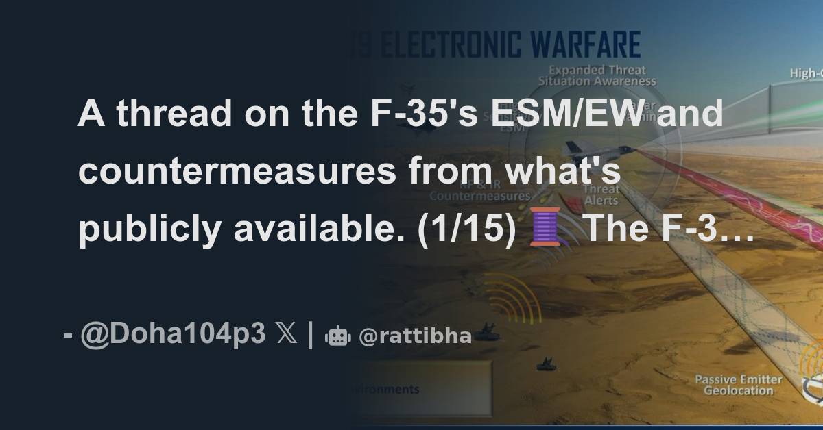 A thread on the F-35's ESM/EW and countermeasures from what's publicly ...