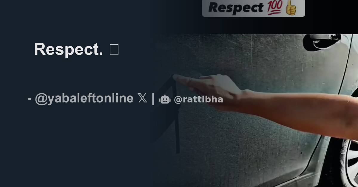 Respect. 🫡 - Thread from YabaLeftOnline @yabaleftonline - Rattibha