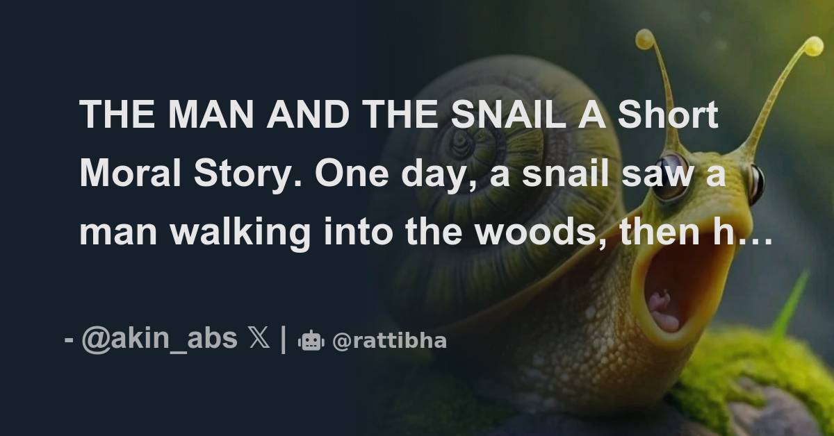 THE MAN AND THE SNAIL A Short Moral Story. One day, a snail saw a man ...