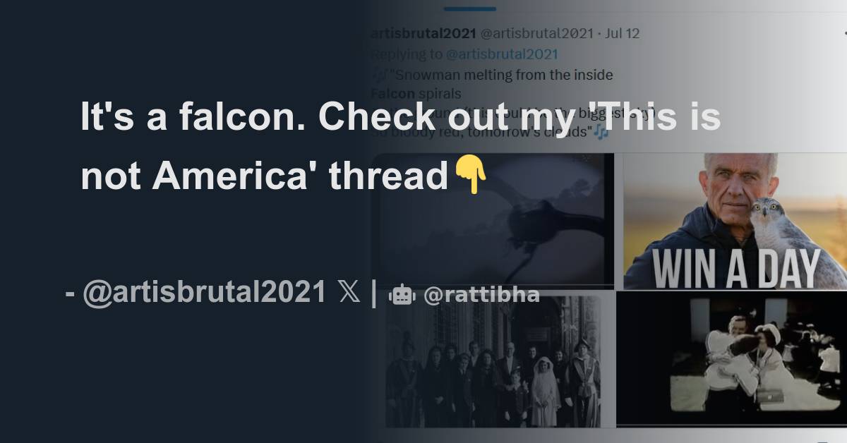 It's a falcon. - Thread from artisbrutal2021 @artisbrutal2021 - Rattibha