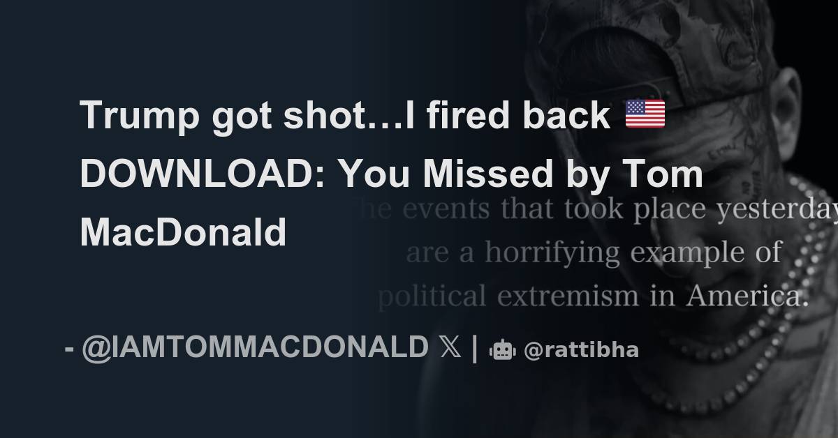 Trump got shot…I fired back 🇺🇸 DOWNLOAD: https://t.co/G0SEPVeboL You ...