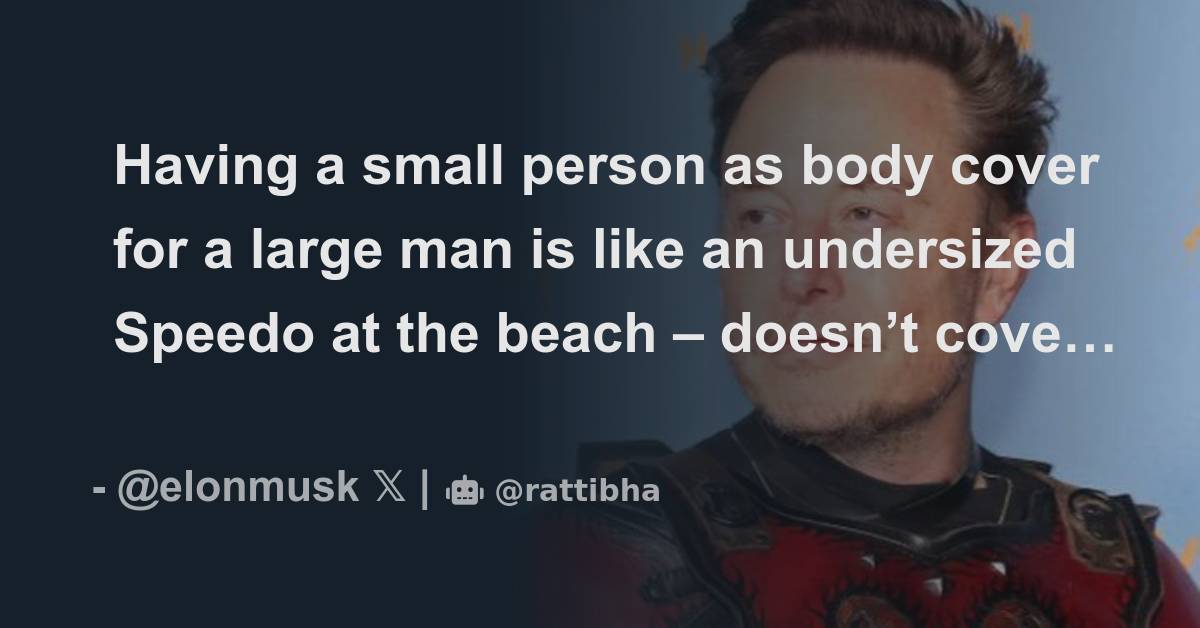 Having a small person as body cover for a large man is like an ...