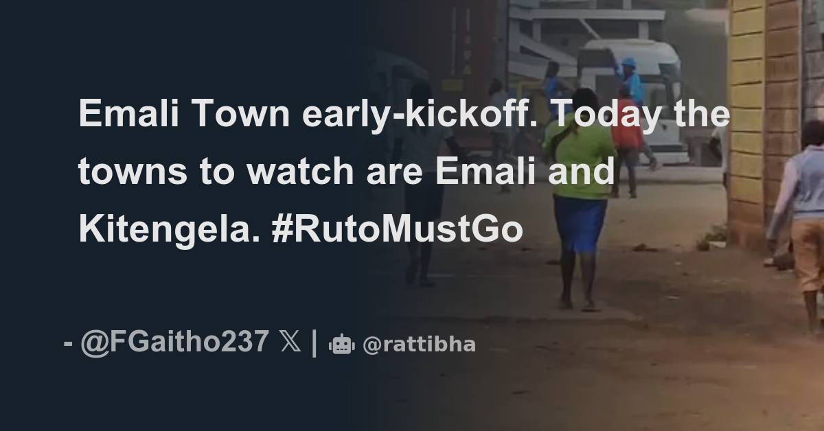 Emali Town early-kickoff. Today the towns to watch are Emali and ...