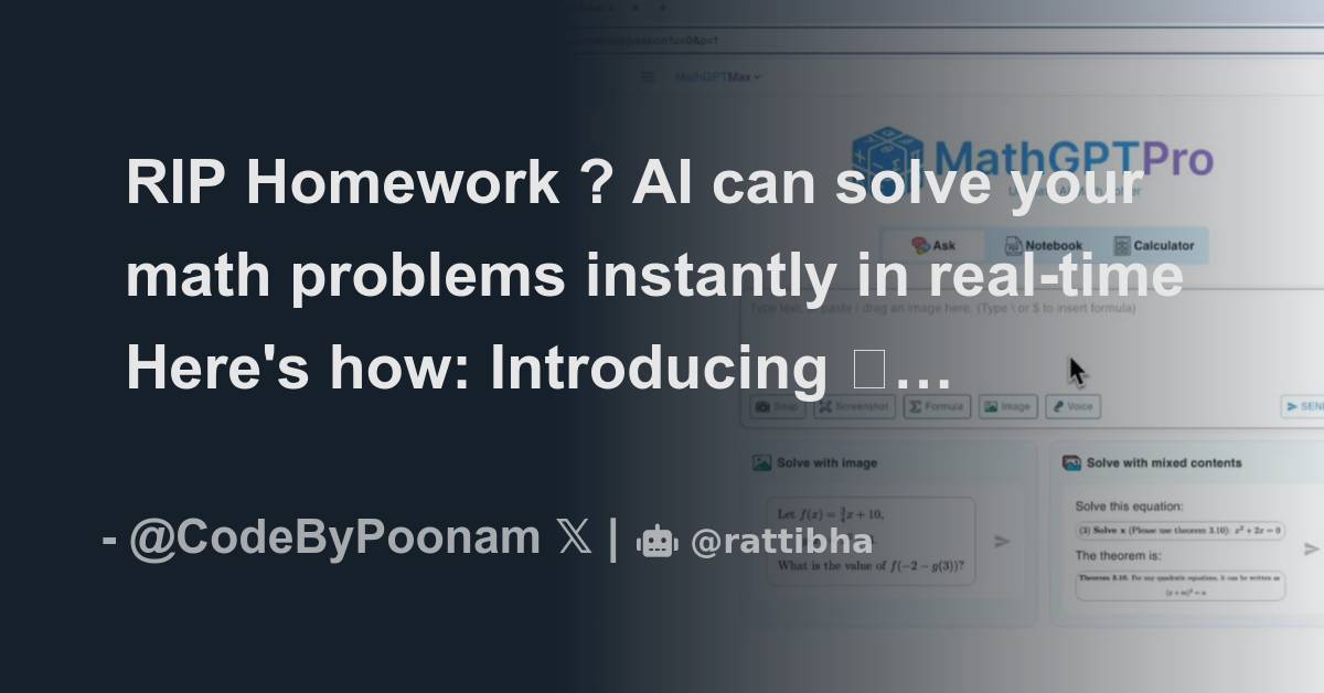 RIP Homework ? AI can solve your math problems instantly in real-time ...