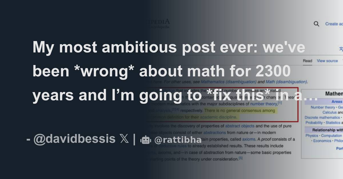 My most ambitious post ever: we've been *wrong* about math for 2300 ...