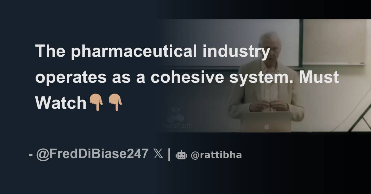 The pharmaceutical industry operates as a cohesive system. Must Watch👇🏽 ...