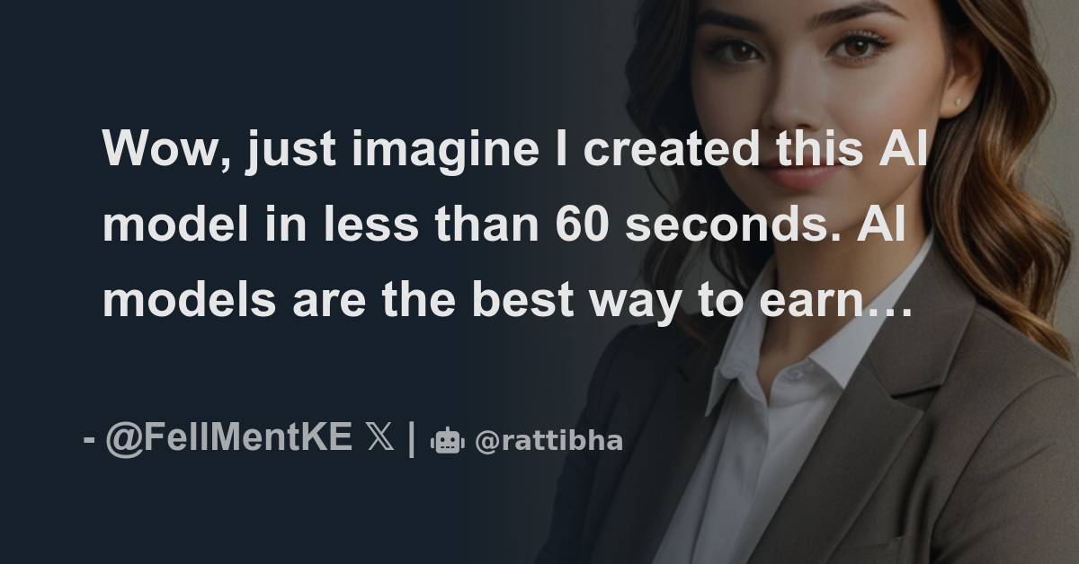 Wow, just imagine I created this AI model in less than 60 seconds. AI ...