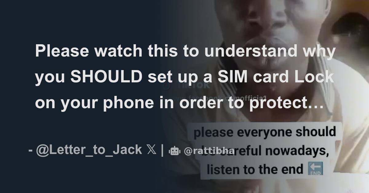 Please watch this to understand why you SHOULD set up a SIM card Lock on your phone in order to ...