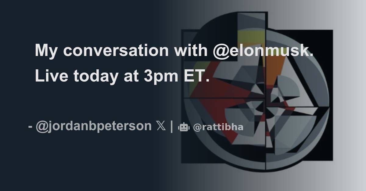My conversation with @elonmusk. Live today at 3pm ET. - المسلسل من Dr ...