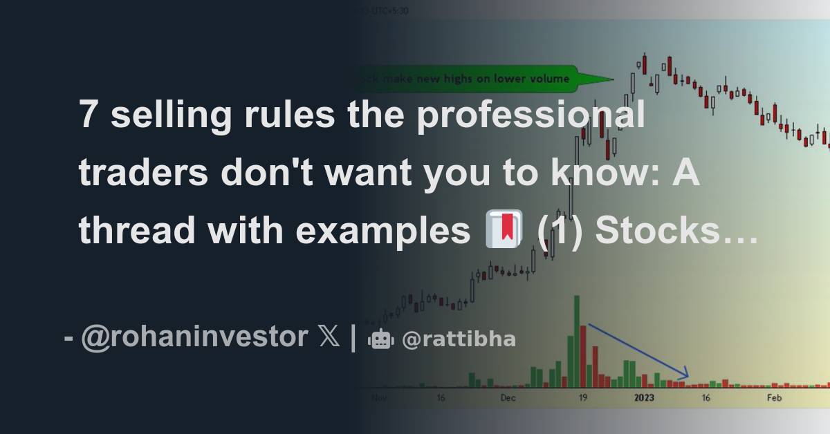 7 selling rules the professional traders don't want you to know: A ...