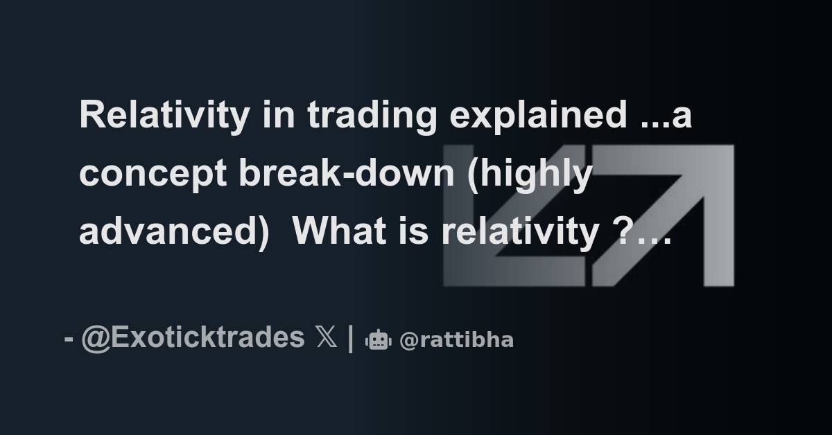 Relativity in trading explained ...a concept break-down (highly ...