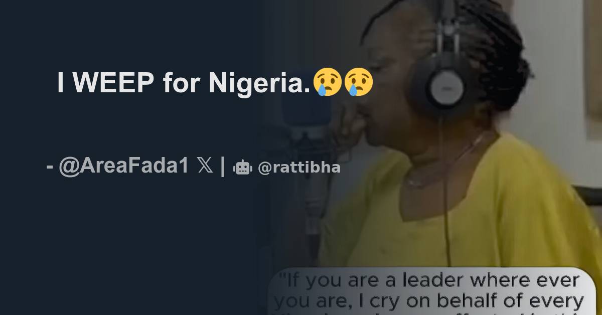 I WEEP for Nigeria.😢😢 - المسلسل من Charly Boy Area Fada 1 @AreaFada1 ...