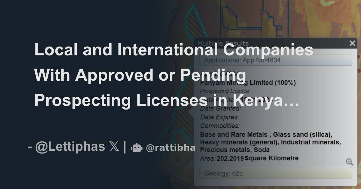 Local and International Companies With Approved or Pending Prospecting ...