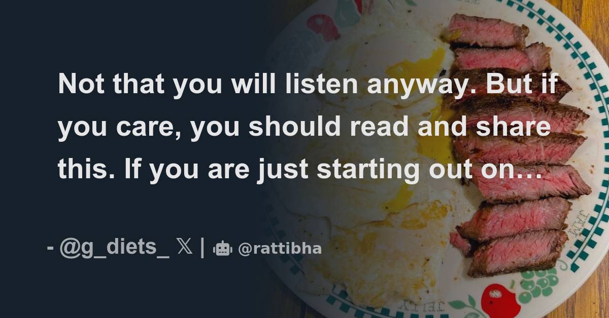 Not that you will listen anyway. But if you care, you should read and ...