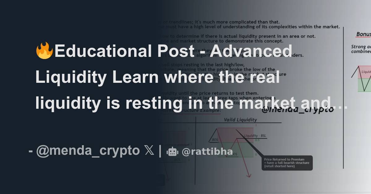 🔥Educational Post - Advanced Liquidity Learn where the real liquidity ...