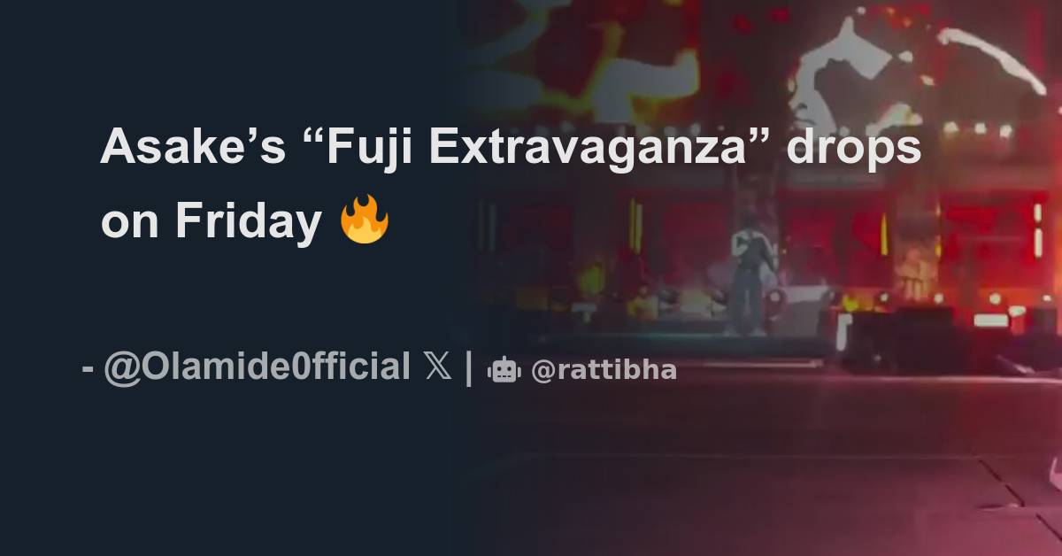 Asake’s “Fuji Extravaganza” drops on Friday 🔥 - Thread from OLAMIDE 🌸💖 ...