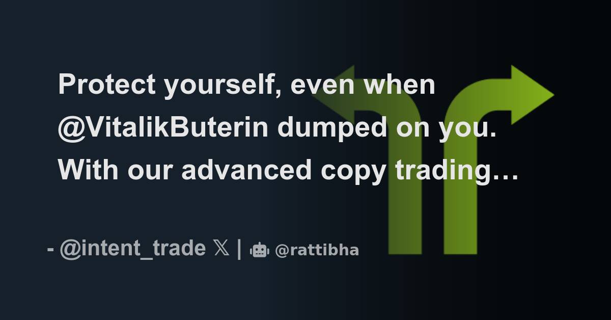 Protect yourself, even when @VitalikButerin dumped on you. With our advanced copy trading ...