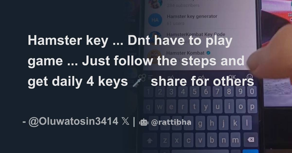 Hamster key ... Dnt have to play game ... Just follow the steps and get ...