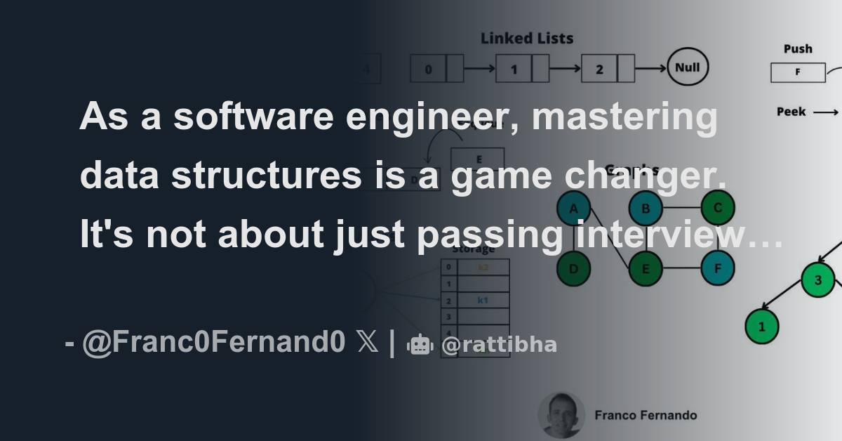 As a software engineer, mastering data structures is a game changer. It's not about just passing ...