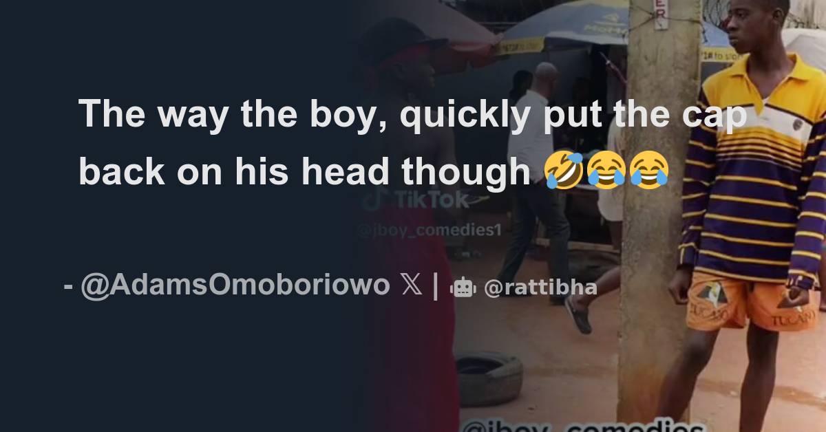 The way the boy, quickly put the cap back on his head though 🤣😂😂 ...