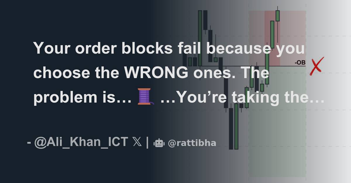 Your order blocks fail because you choose the WRONG ones. The problem ...