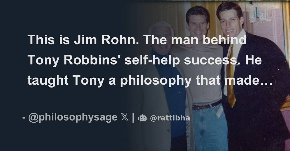 This is Jim Rohn. The man behind Tony Robbins' self-help success. He ...