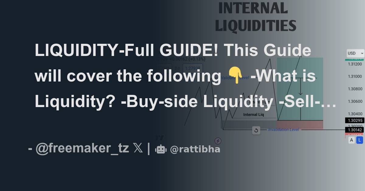 LIQUIDITY-Full GUIDE! This Guide will cover the following 👇 -What is ...