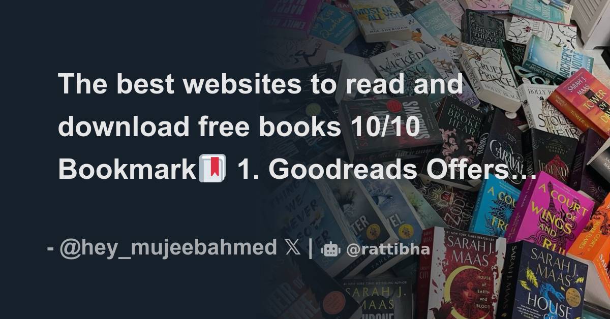 The best websites to read and download free books 10/10 Bookmark🔖 ...