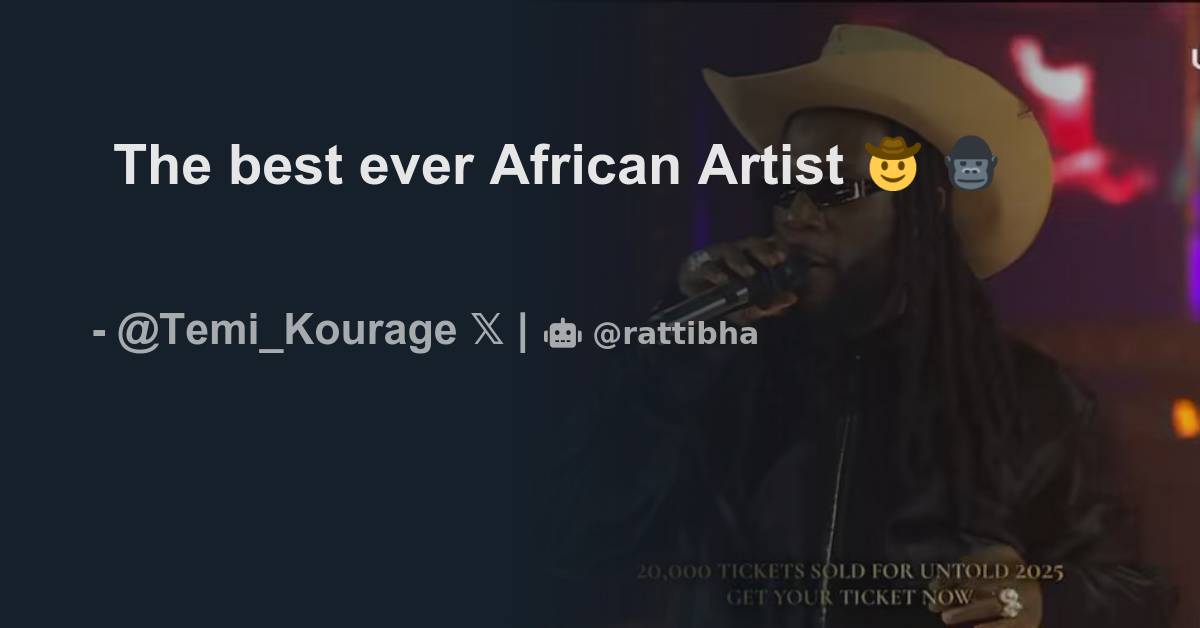 The best ever African Artist 🤠 🦍 - Thread from Temi 🖋 📚 🎶 🕴🏼 @Temi ...