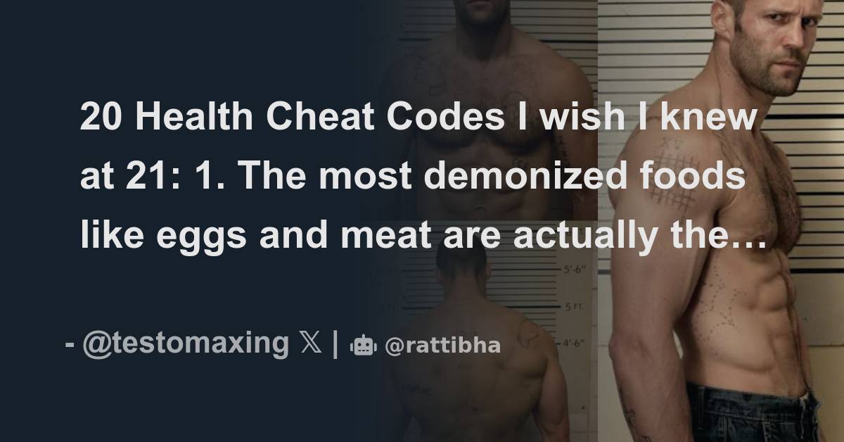 20 Health Cheat Codes I wish I knew at 21: 1. The most demonized foods ...