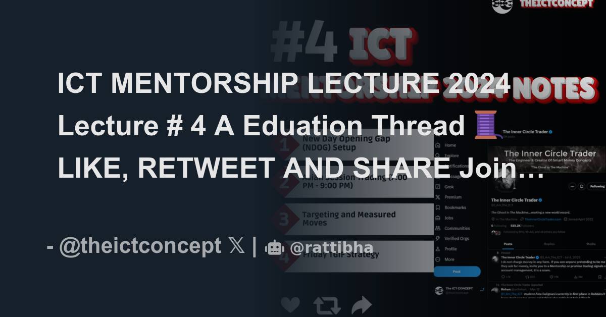ICT MENTORSHIP LECTURE 2024 Lecture # 4 A Eduation Thread 🧵 LIKE, RETWEET AND SHARE Join Our ...