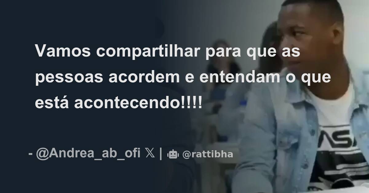Vamos compartilhar para que as pessoas acordem e entendam o que está ...