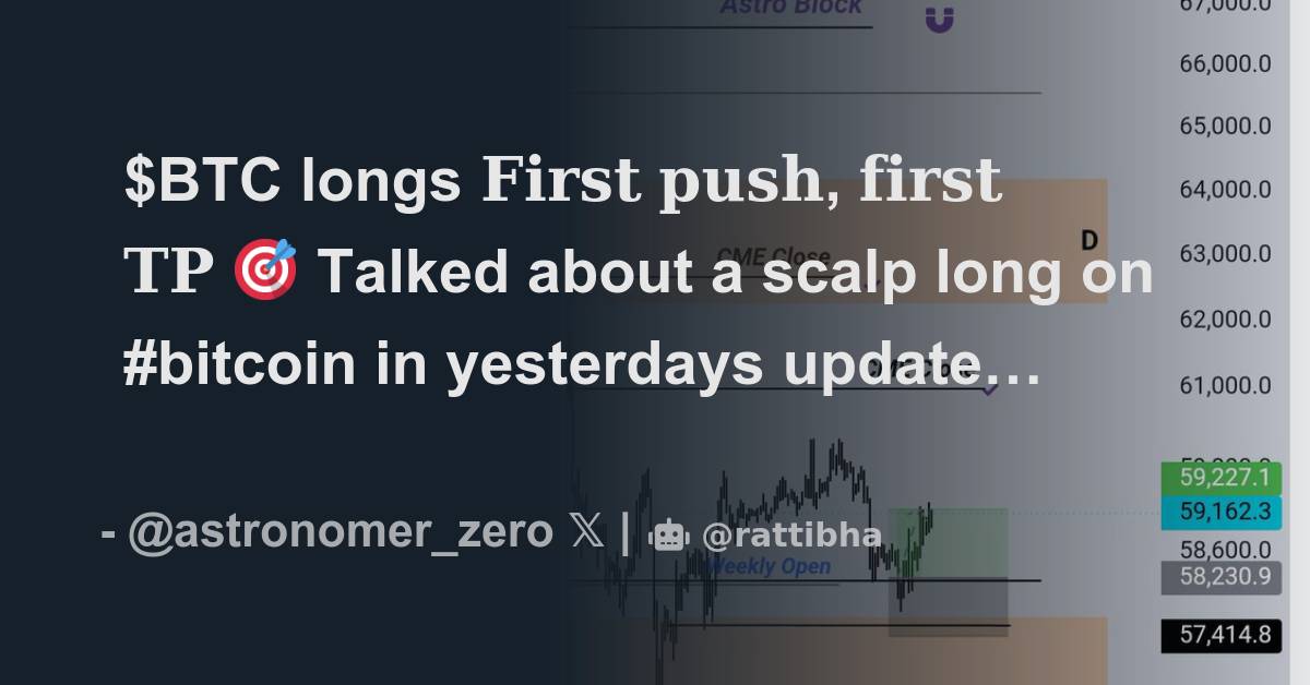 $BTC longs 𝐅𝐢𝐫𝐬𝐭 𝐩𝐮𝐬𝐡, 𝐟𝐢𝐫𝐬𝐭 𝐓𝐏 🎯 Talked about a scalp long on #bitcoin ...