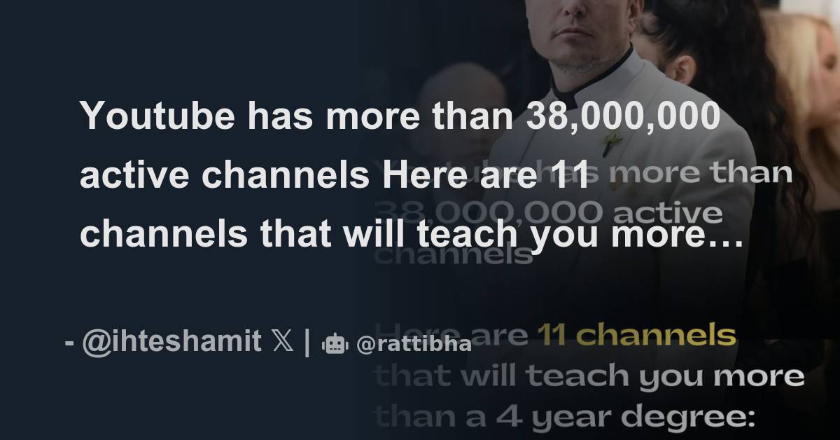 Youtube has more than 38,000,000 active channels Here are 11 channels that will teach you more ...