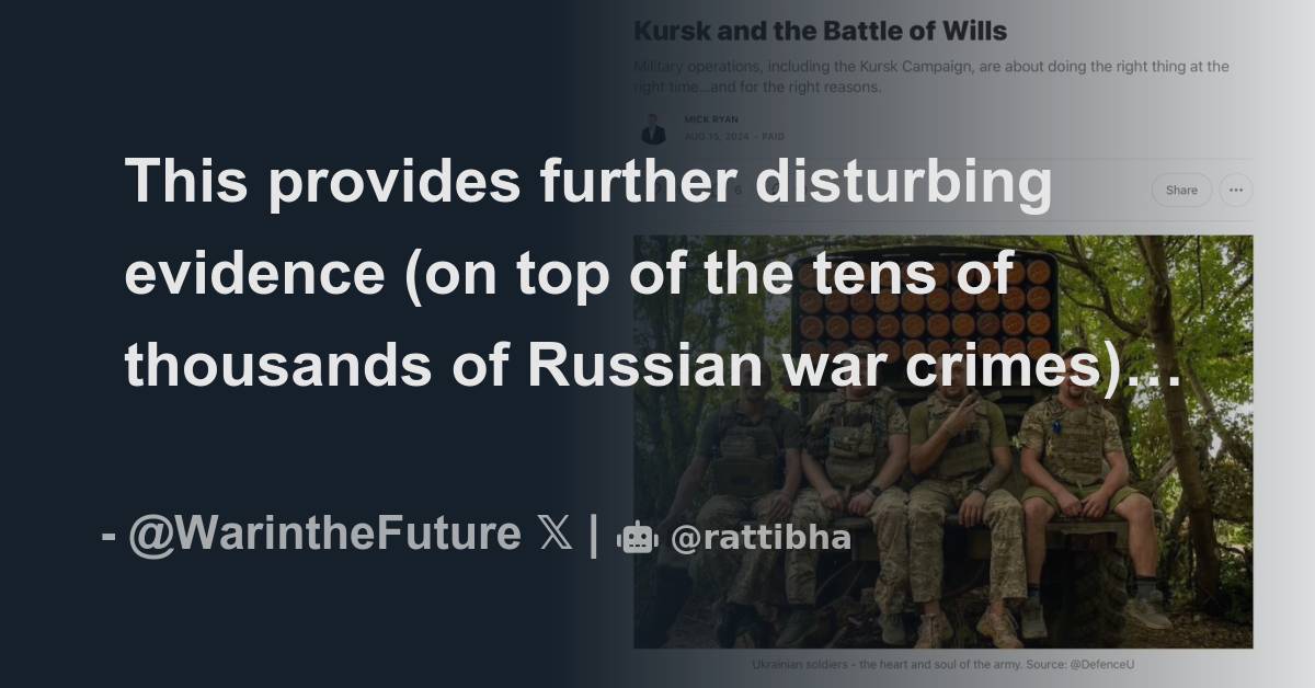 This provides further disturbing evidence (on top of the tens of ...