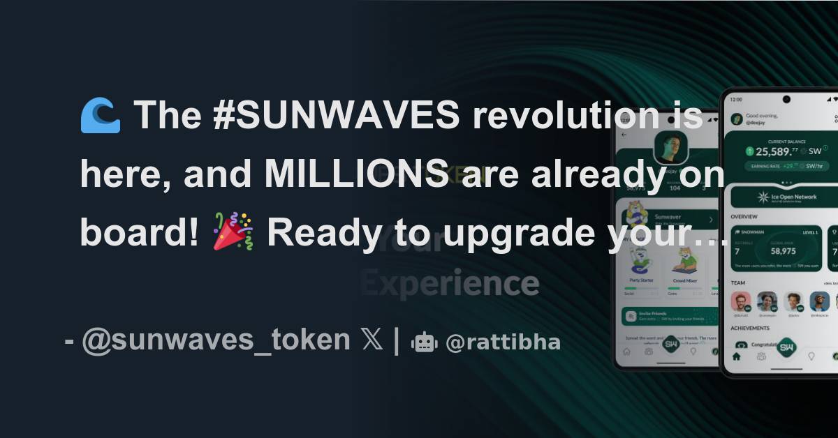 🌊 The #SUNWAVES revolution is here, and MILLIONS are already on board ...