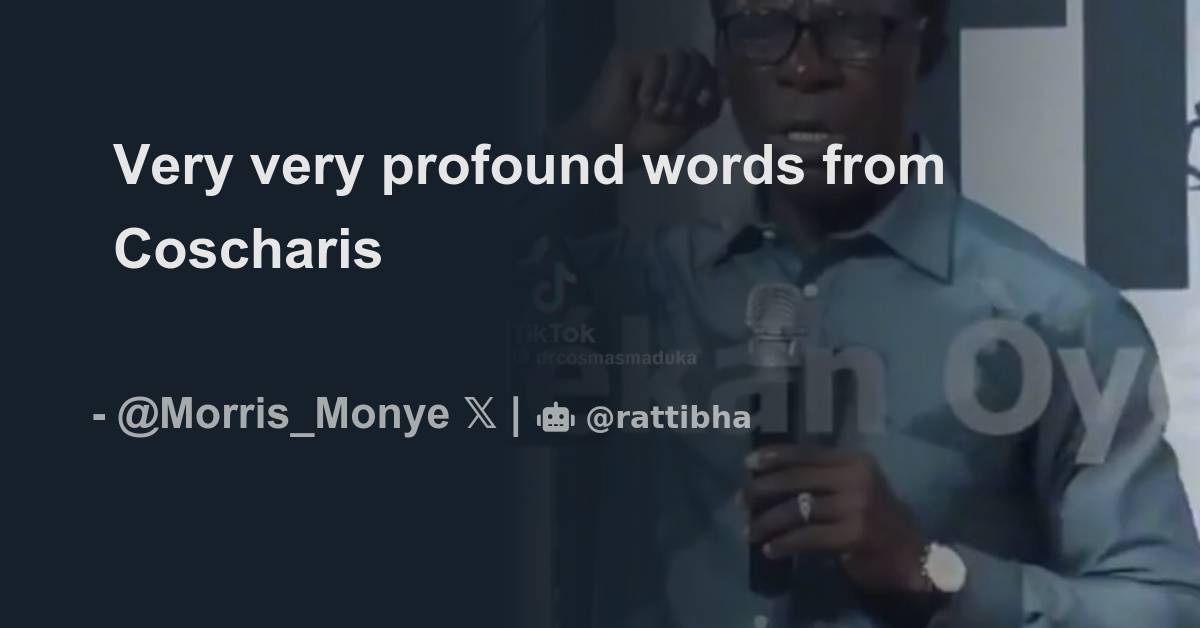 Very very profound words from Coscharis - Thread from Morris Monye ...