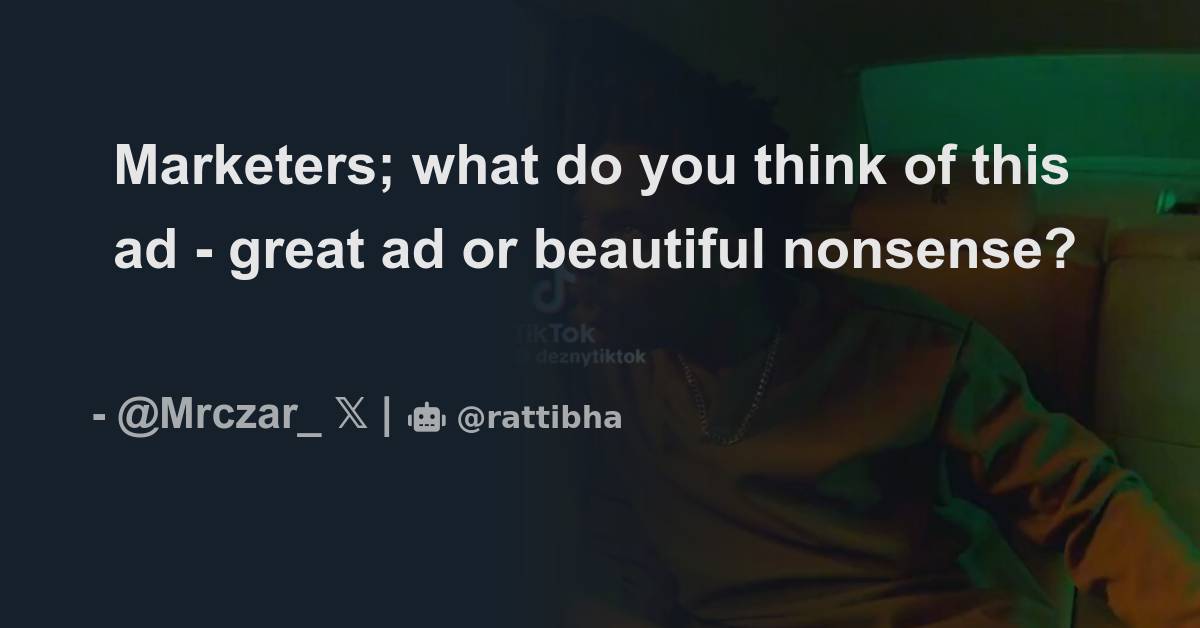 Marketers; what do you think of this ad - great ad or beautiful ...